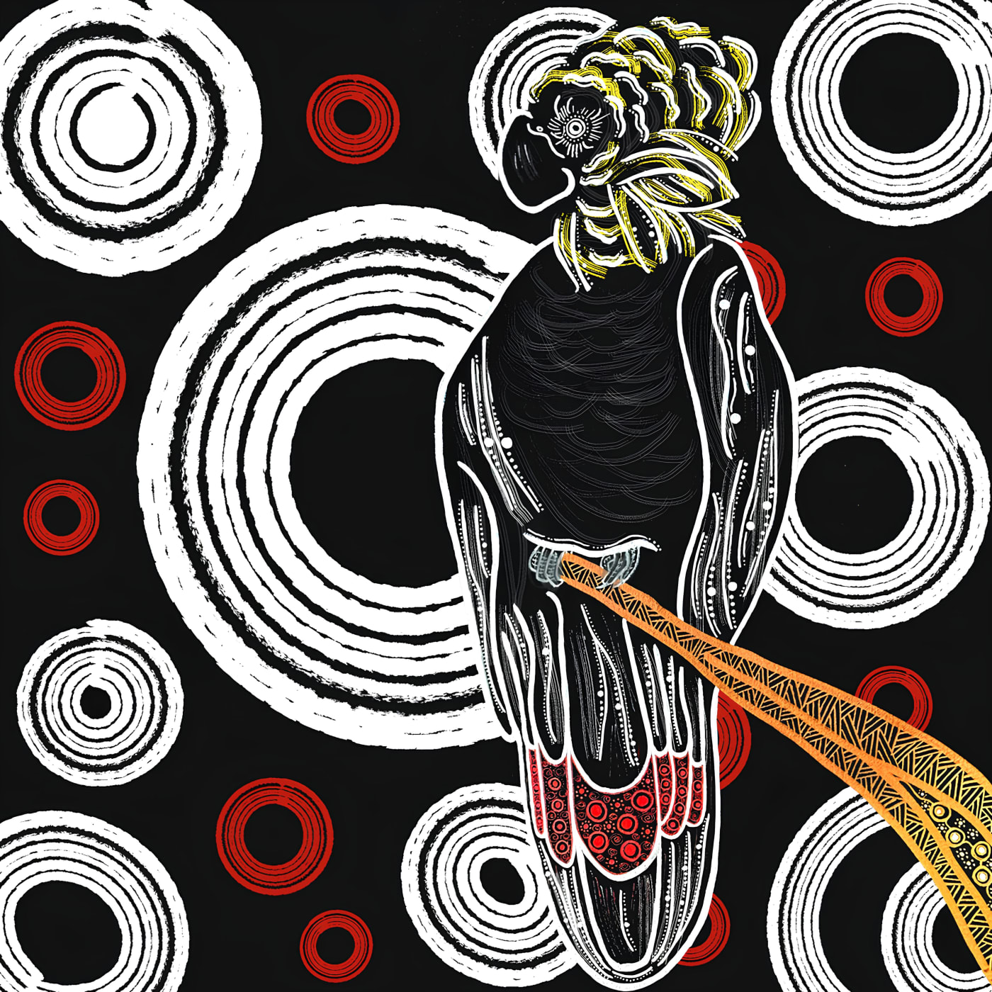Indigenous Glossy Black Cockatoo Art Wallpapers | WWF Australia